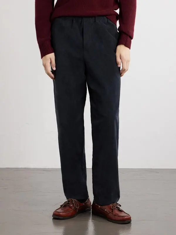 Barena Venezia Garment-dyed Stretch Cotton-moleskin Trousers