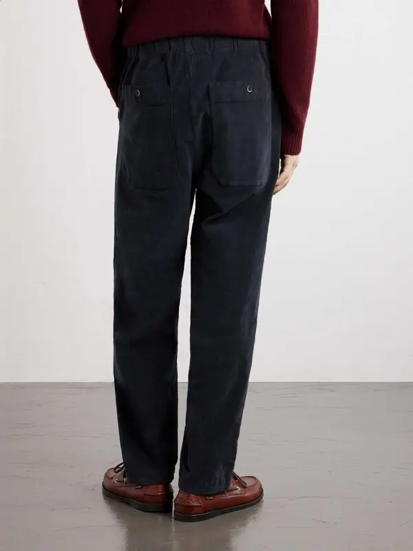 Barena Venezia Straight-leg Garment-dyed Stretch Cotton-moleskin Trousers