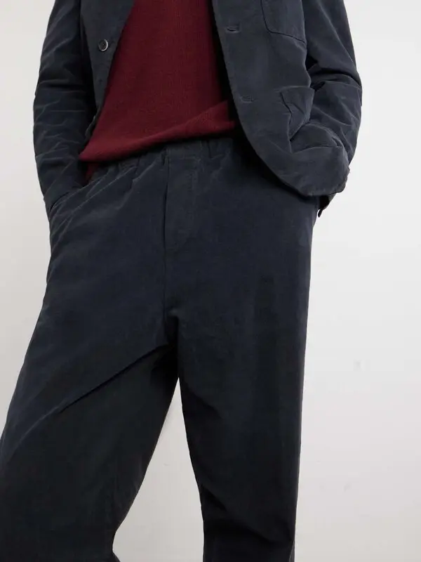Barena Venezia Straight-leg Garment-dyed Stretch Cotton-moleskin Trousers