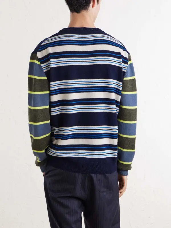 Paul Smith Striped Wool And Cotton-blend Sweater