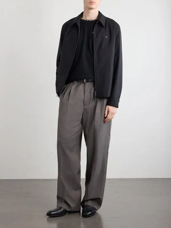 Burberry Logo-embroidered Checked Cotton-jersey T-shirt - Black