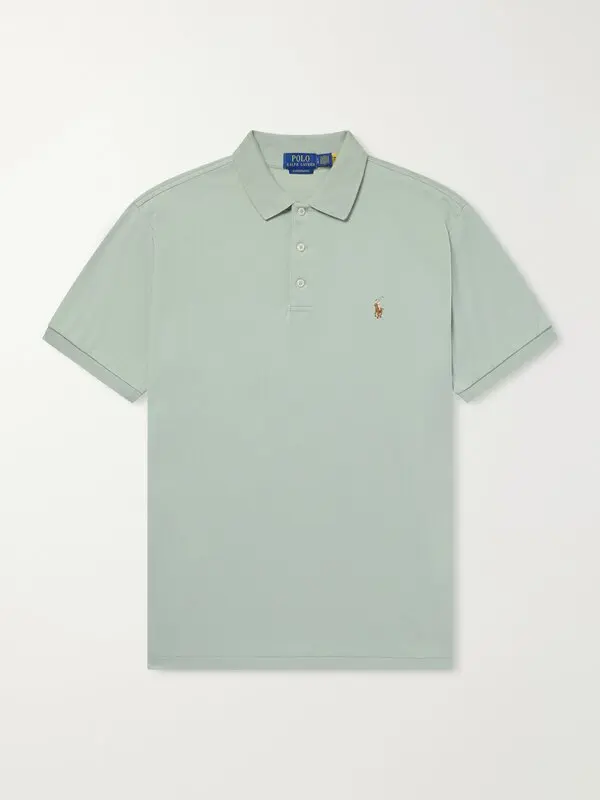 Polo Ralph Lauren Logo-embroidered Cotton-jersey Polo Shirt - Green