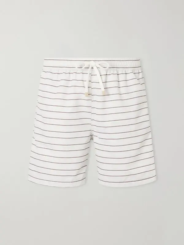 Eleventy Straight-leg Striped Swim Shorts - Neutrals