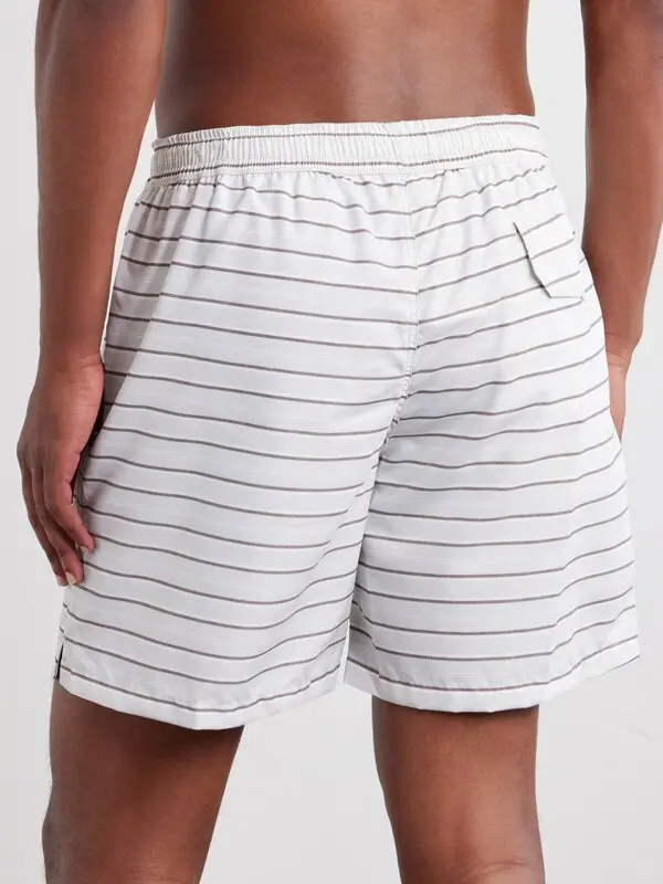 Eleventy Straight-leg Striped Swim Shorts
