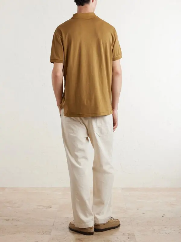 Polo Ralph Lauren Logo-embroidered Cotton-jersey Polo Shirt - Brown