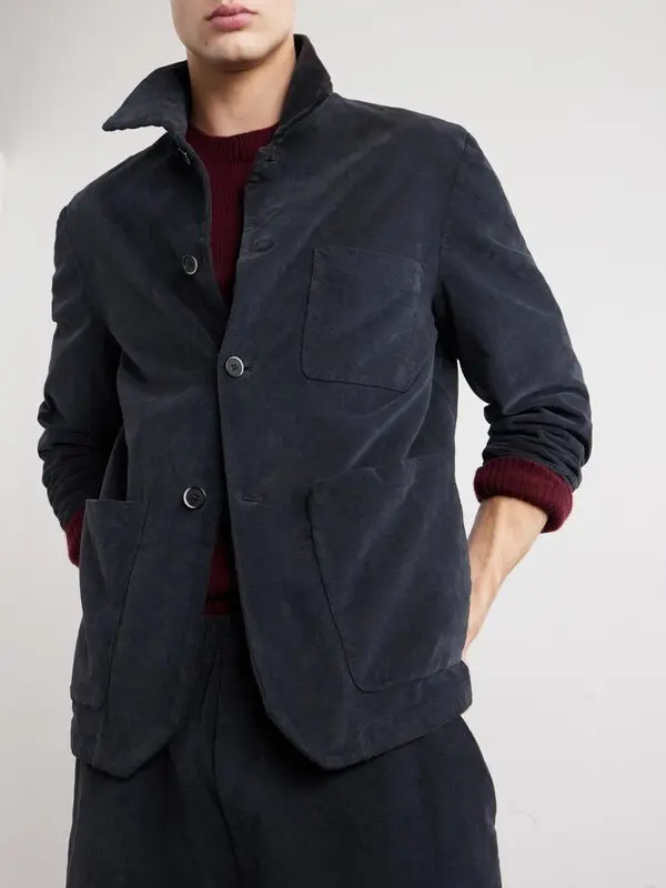 Barena Venezia Stretch-cotton Moleskin Overshirt - Blue