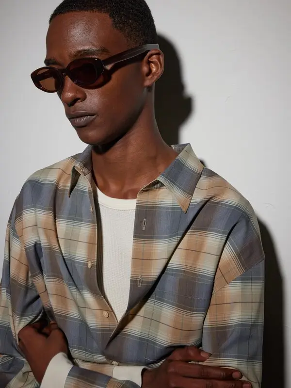 Auralee Eyevan D-frame Acetate Sunglasses - Brown