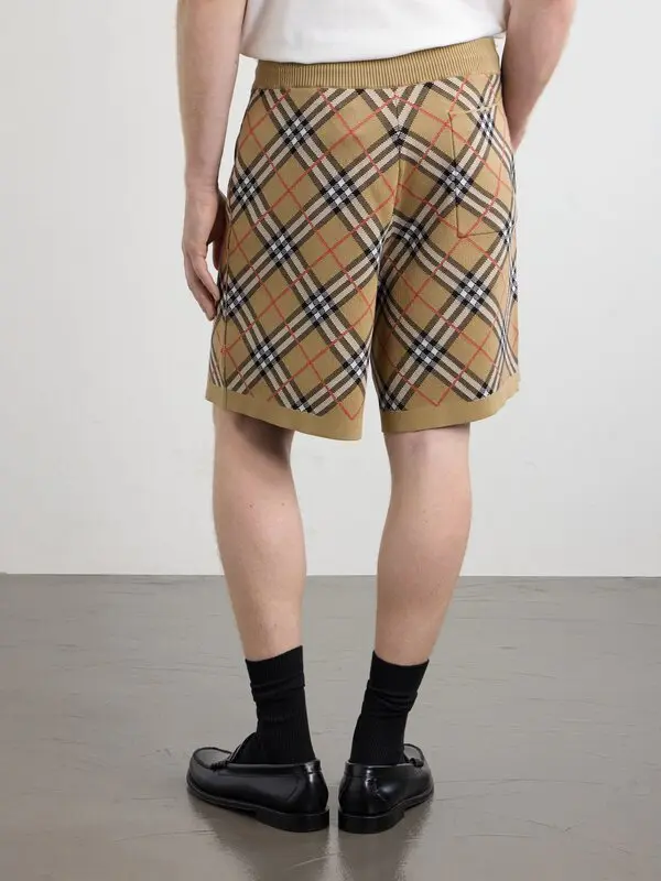 Burberry Knitted Check Straight-leg Shorts