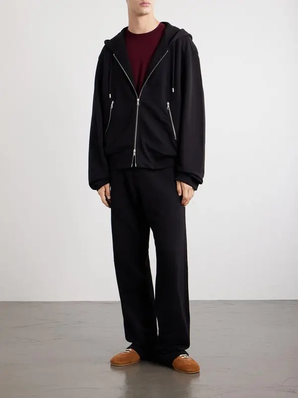 Dries Van Noten Cotton-jersey Zip-up Hoodie - Black