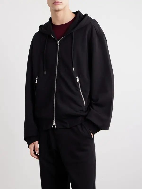 Dries Van Noten Cotton-jersey Zip-up Hoodie - Black