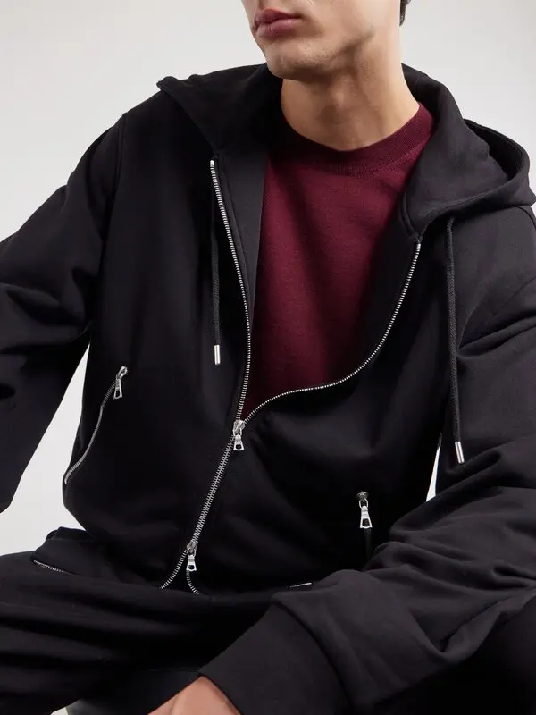Dries Van Noten Cotton-jersey Zip-up Hoodie - Black