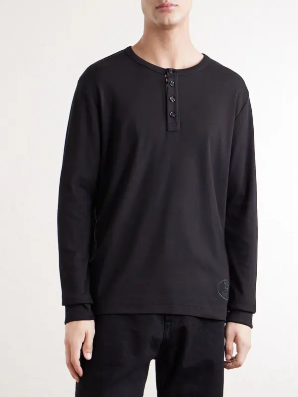 Burberry Logo-embroidered Ribbed Cotton-blend Jersey T-shirt