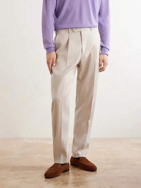 Paul Smith Straight-leg Linen And Wool-blend Trousers