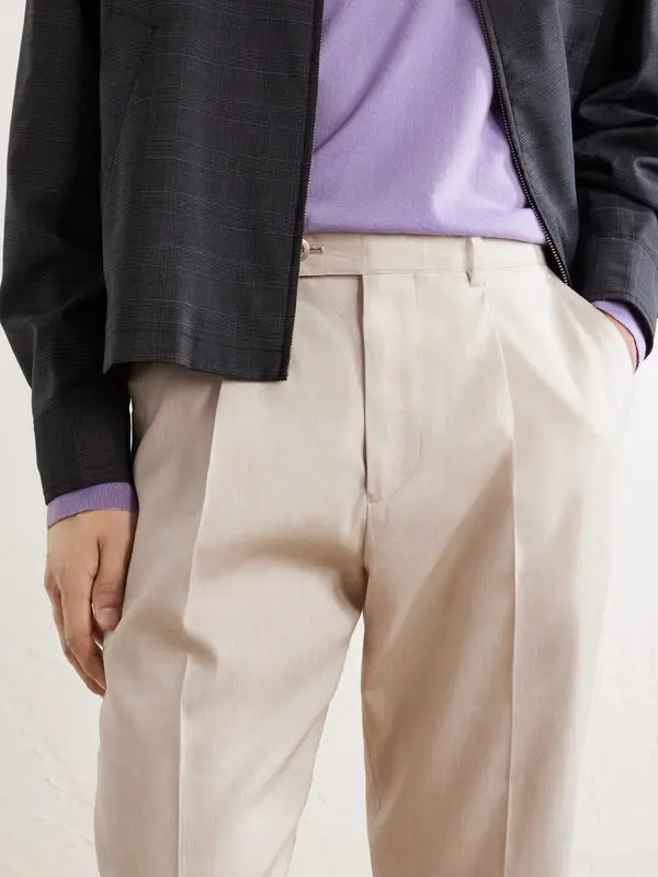 Paul Smith Straight-leg Linen And Wool-blend Trousers