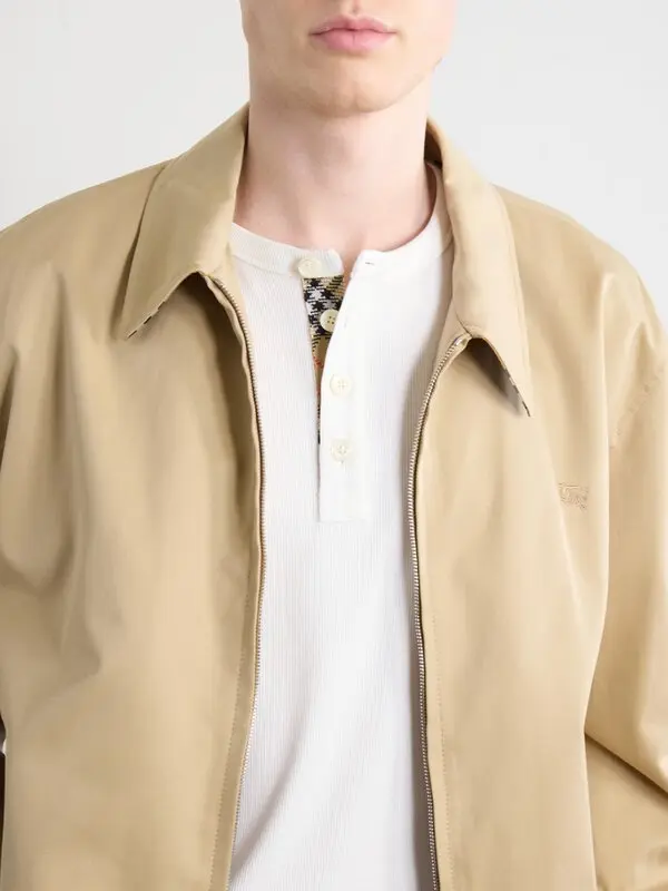 Burberry Logo-embroidered Ribbed Cotton-blend Jersey T-shirt - White