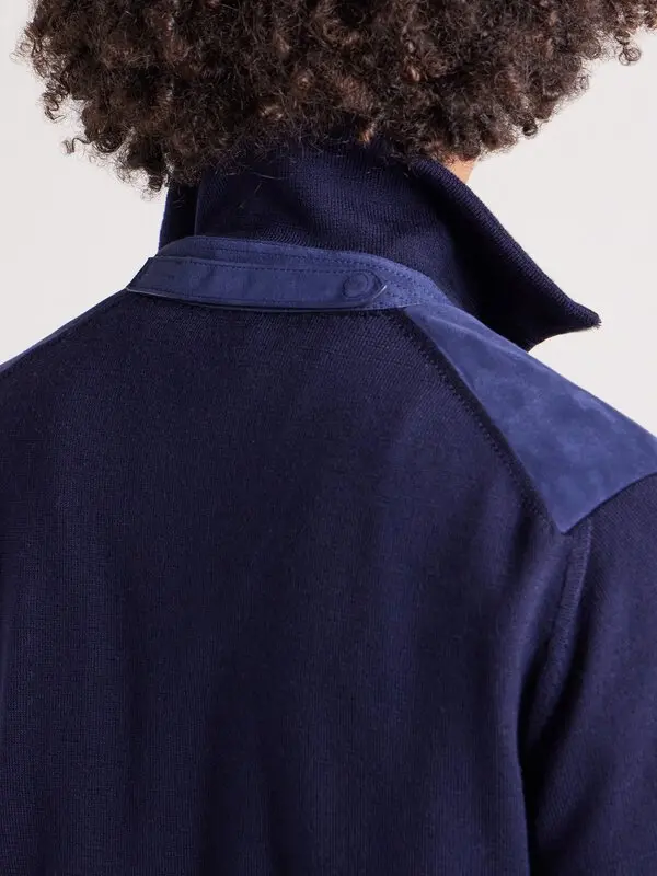 TOM FORD Slim-fit Merino Wool-blend And Suede Zip-up Bomber Jacket