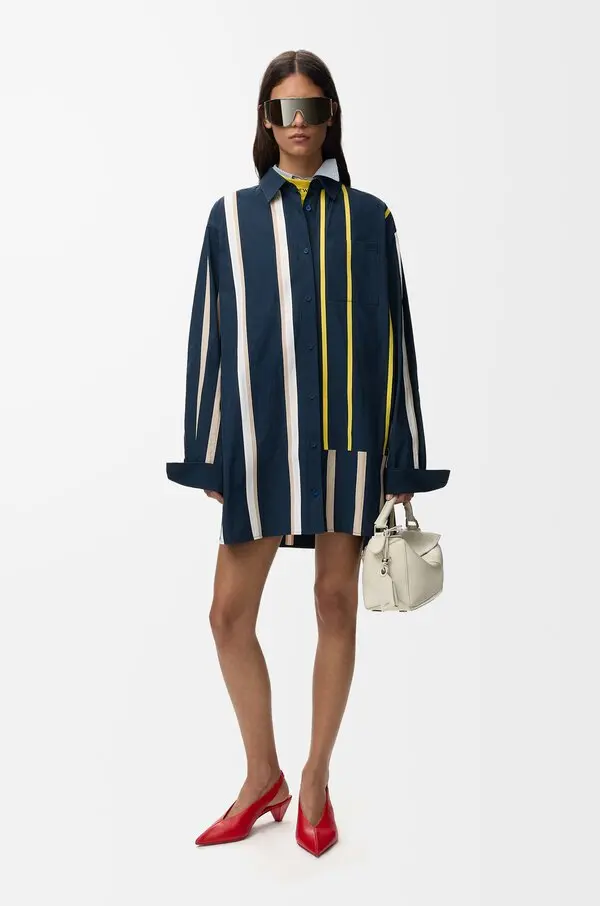 Loewe Striped Cotton Poplin Shirt Dress - Multicolor