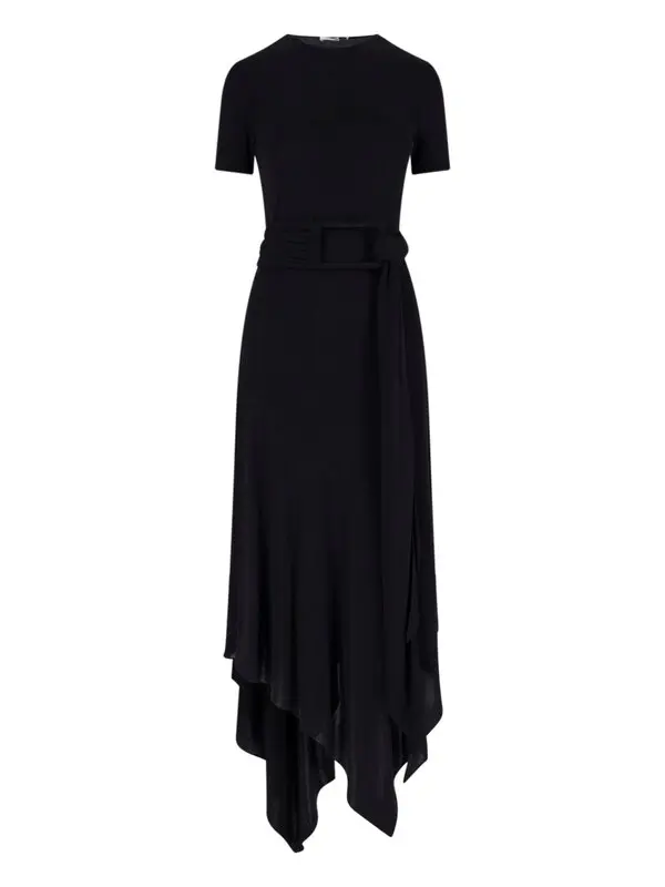 Alaïa Viscose Jersey Maxi Belt Dress - Black