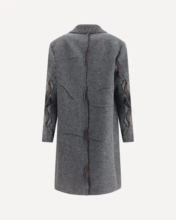 Prada Single-breasted Shetland Wool Coat
