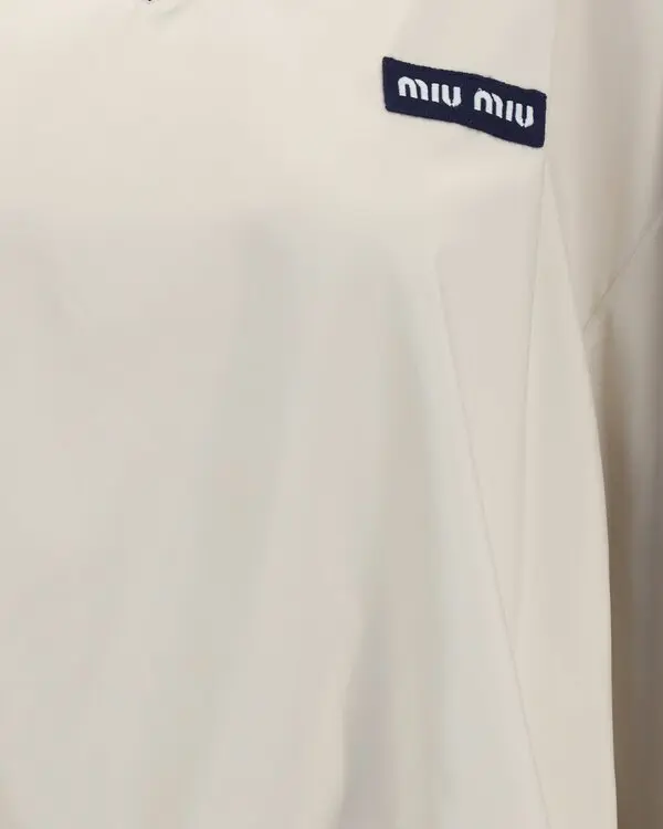 Miu Miu Pongé Tec Sweatshirt - Cream