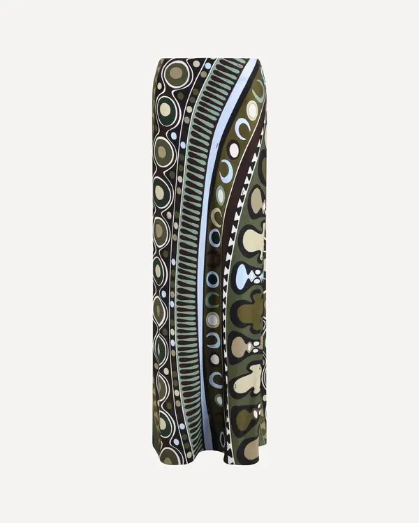 Emilio Pucci Satin Skirt With Solei Print