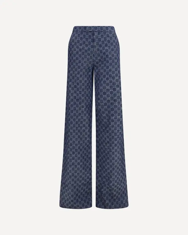 Gucci Gg Cotton Jacquard Denim Pants