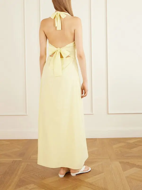 SIR. Rochelle Knotted Cotton Maxi Dress - Yellow