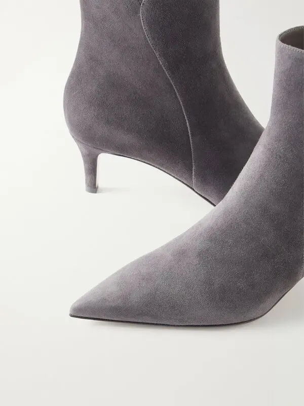 GIANVITO ROSSI Levy Suede Ankle Boots - Gray