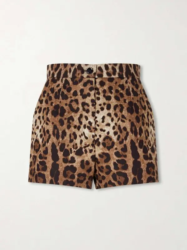 Dolce & Gabbana Leopard-print High-rise Cotton Shorts - Leopard Print