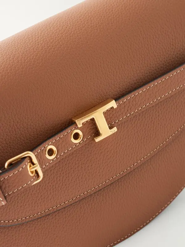 TOD'S Tracollina Leather Shoulder Bag - Brown