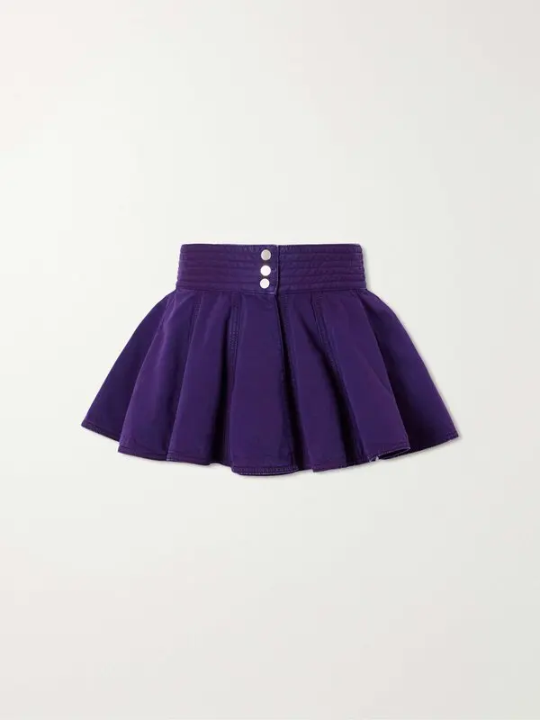 Alaïa Peplum Pleated Denim Belt - Violet