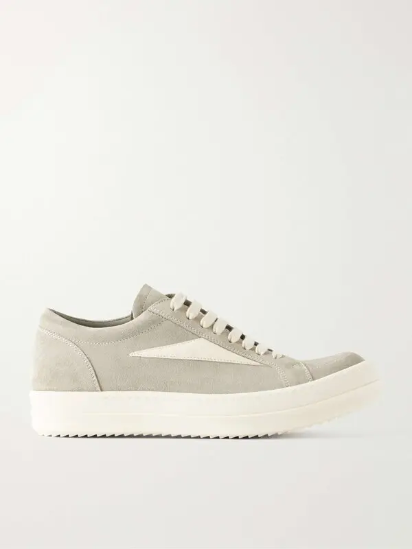 Rick Owens Vintage Suede-trimmed Leather Sneakers