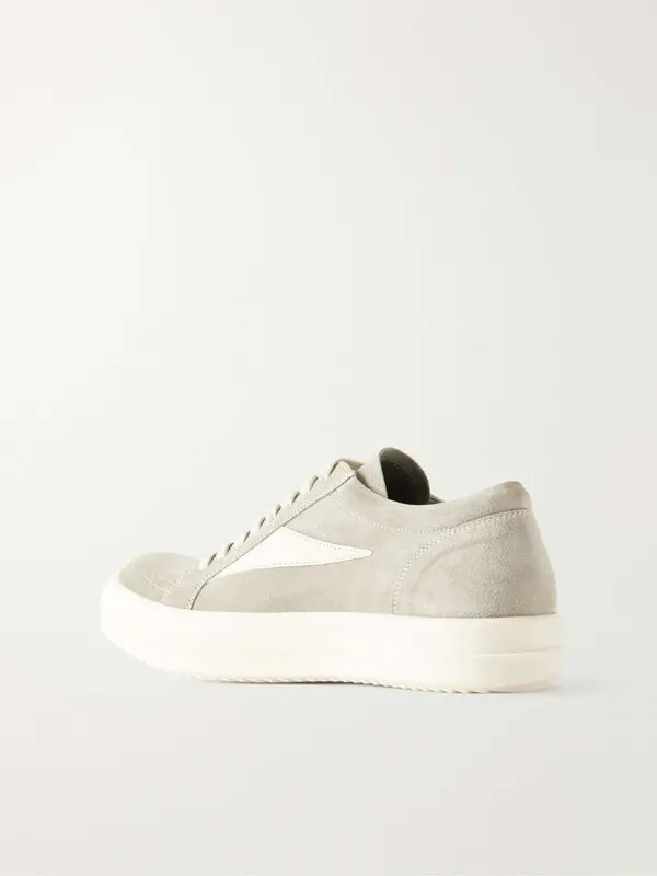 Rick Owens Vintage Suede-trimmed Leather Sneakers