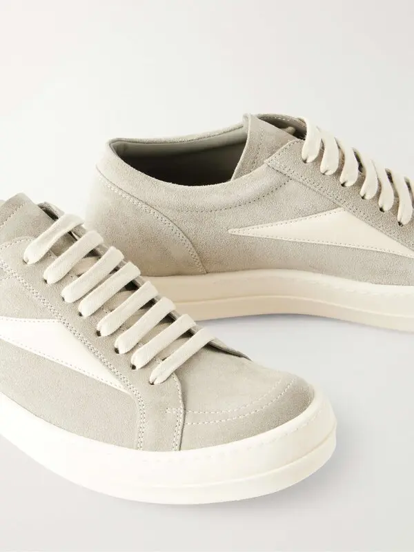 Rick Owens Vintage Suede-trimmed Leather Sneakers