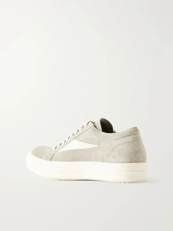 Rick Owens Suede-trimmed Leather Sneakers - Neutrals