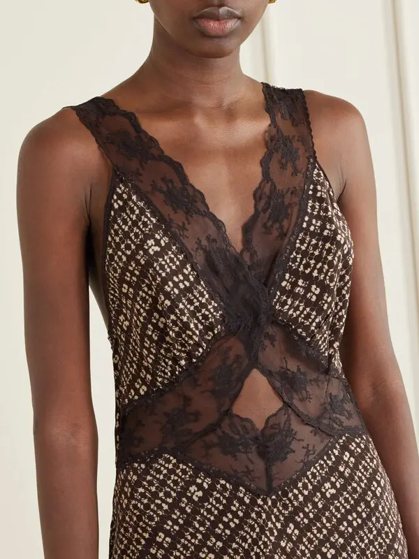 SIR. Astrid Satin And Lace Cut-out Dress