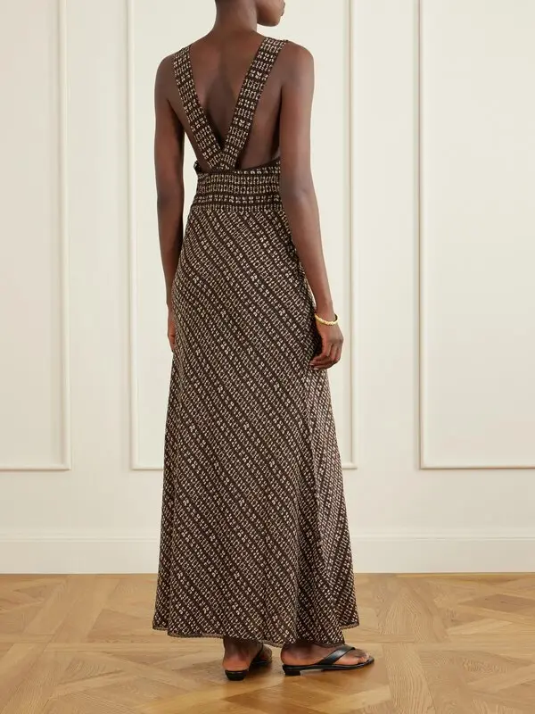 SIR. Astrid Satin And Lace Cut-out Maxi Dress