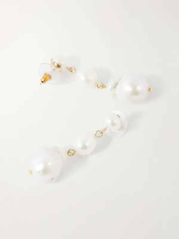 JENNIFER BEHR Amari Gold-tone Pearl Earrings