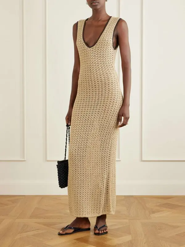 SIR. Ellinor Open-knit Cotton Dress