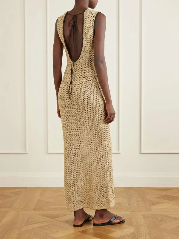 SIR. Ellinor Open-knit Cotton Dress