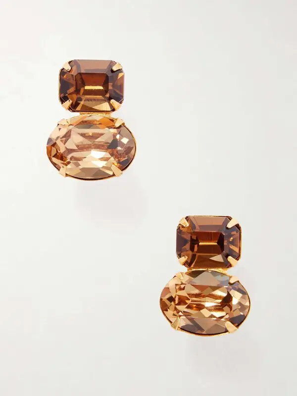 JENNIFER BEHR Maureen Gold-tone Crystal Earrings