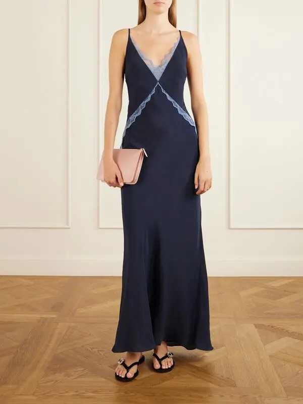 SIR. Elsie Lace-trimmed Crepe Gown