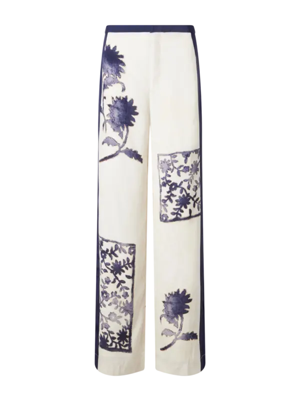 SIR. Phillipa Georgette Straight-leg Pants With Vintage Stamp Print - Multi