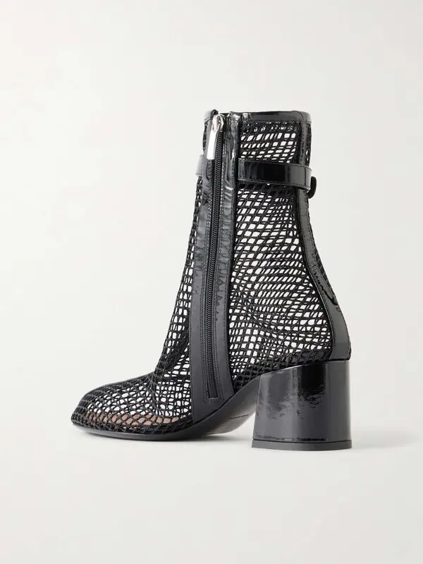 Alaïa Fishnet 55 Leather Ankle Boots