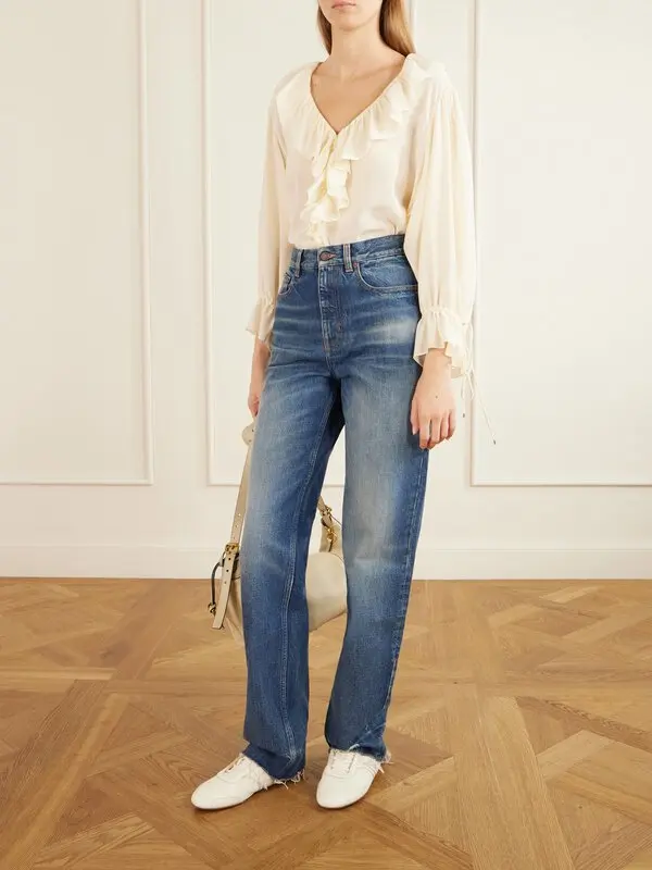 Chloé Kick Textured-leather Low-top Sneakers