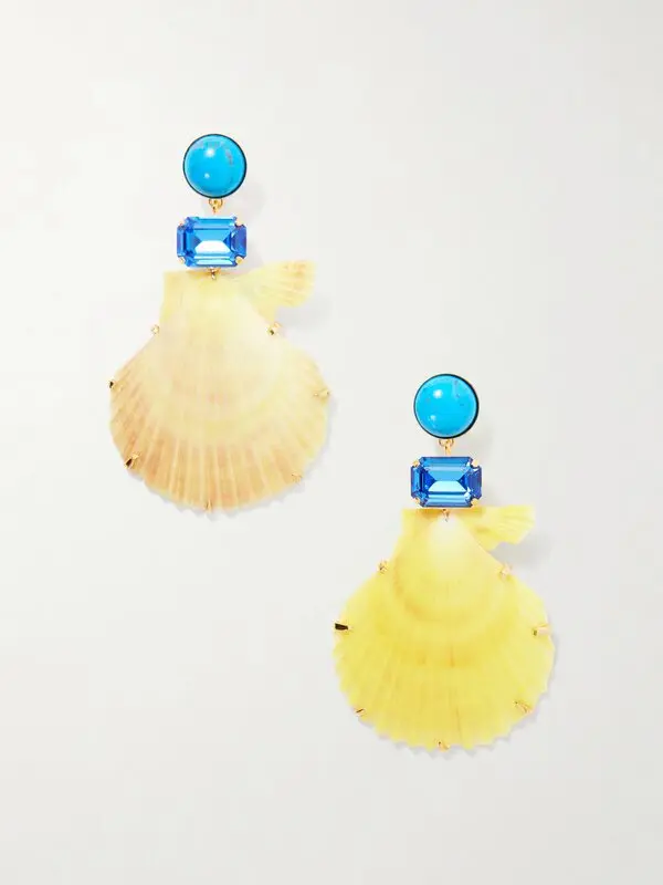 JENNIFER BEHR Safira Seashell Earrings - Yellow