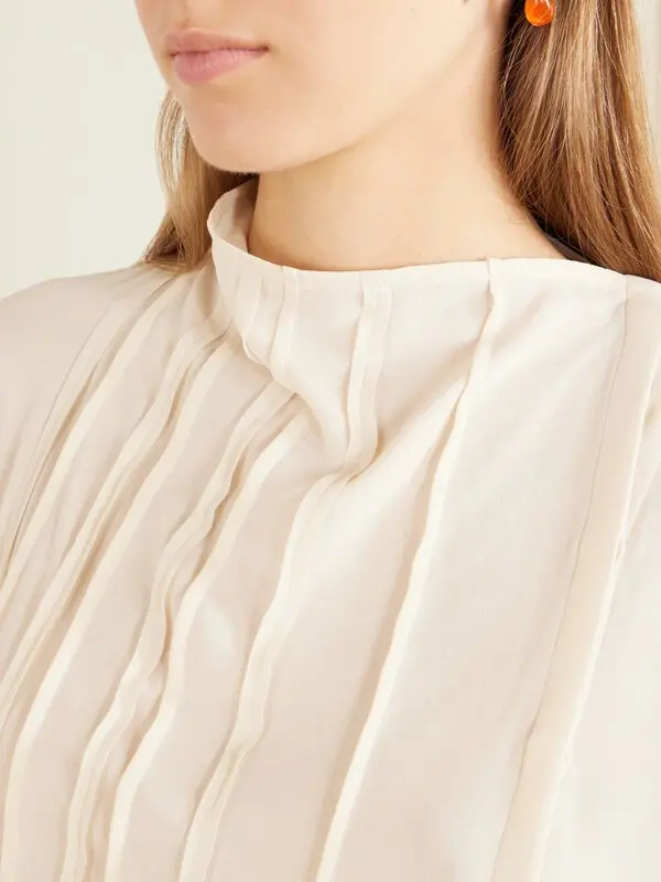 Victoria Beckham Pleated Georgette Blouse