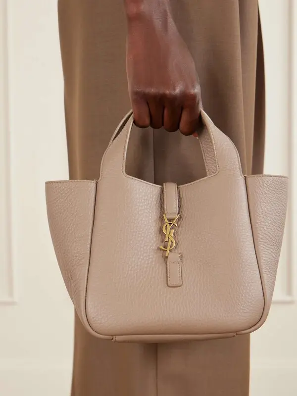 Saint Laurent Le 5 Á 7 Baby Bea Cassandre-embellished Leather Tote