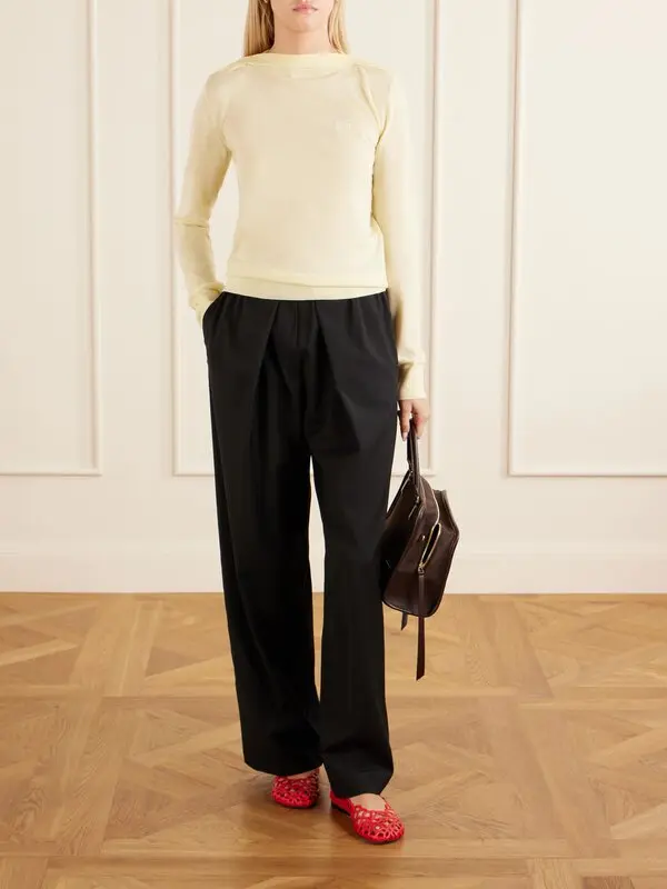 Loewe Anagram Embroidered Wool-blend Boat Neck Sweater