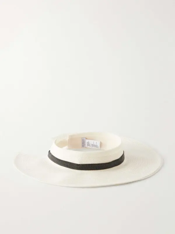 Brunello Cucinelli Bead-embellished Hemp-blend Hat